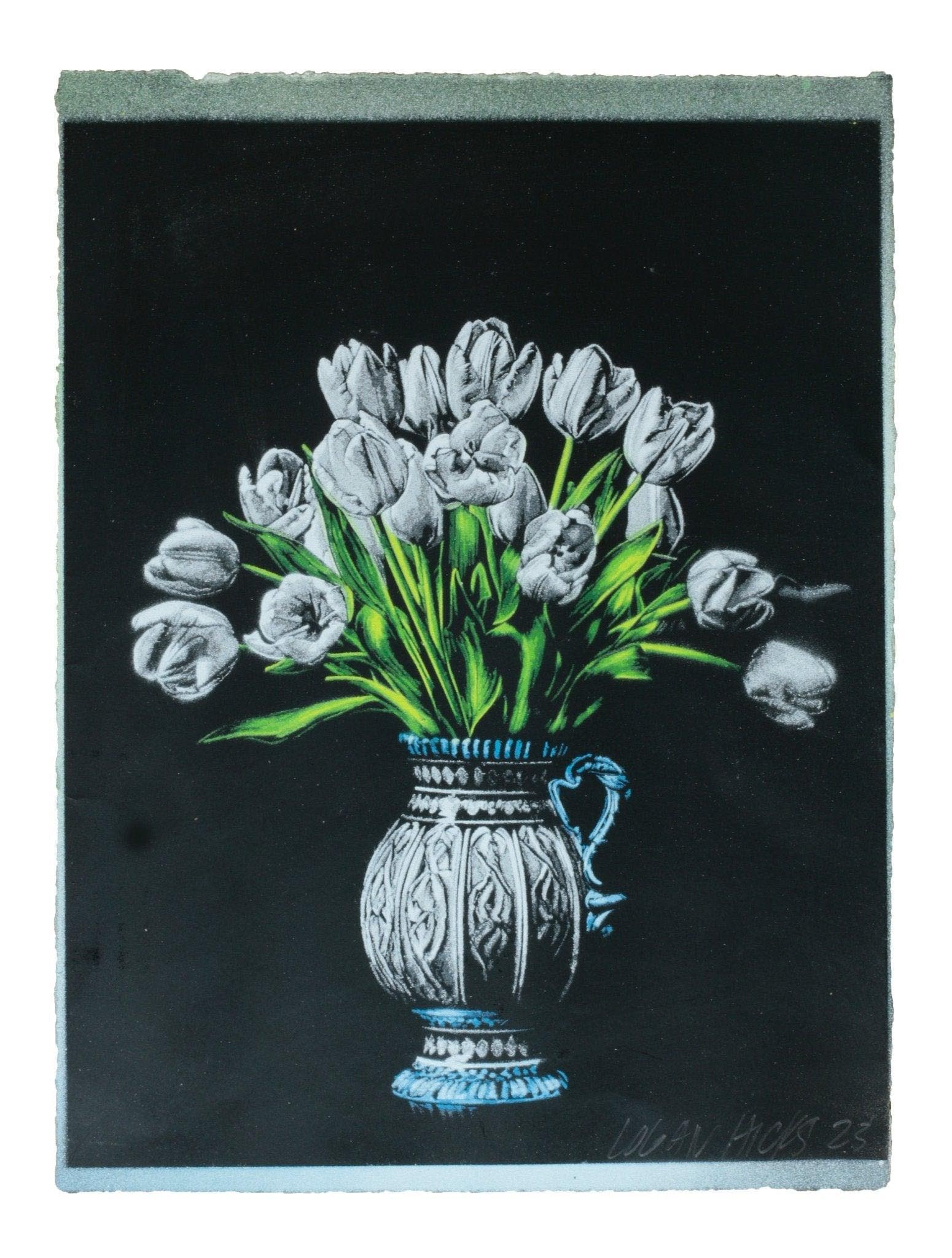 Multilayer study painting of bunch of flowers – Nightime Gallery